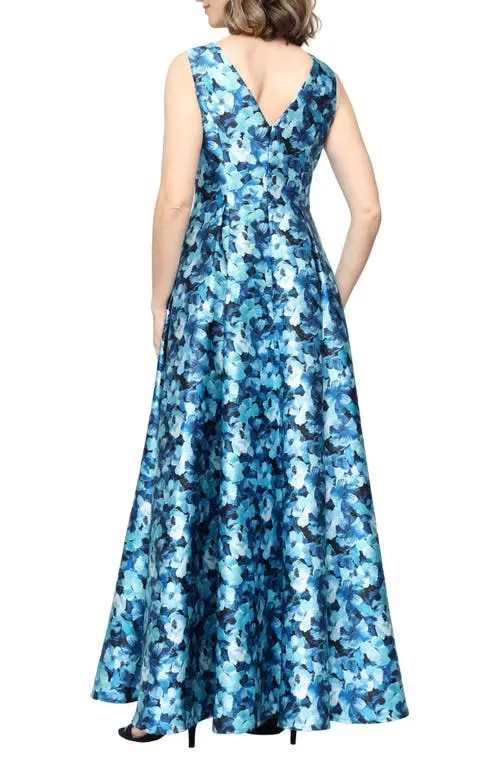 Alex Evenings Sleeveless V-neck Mikado Gown
