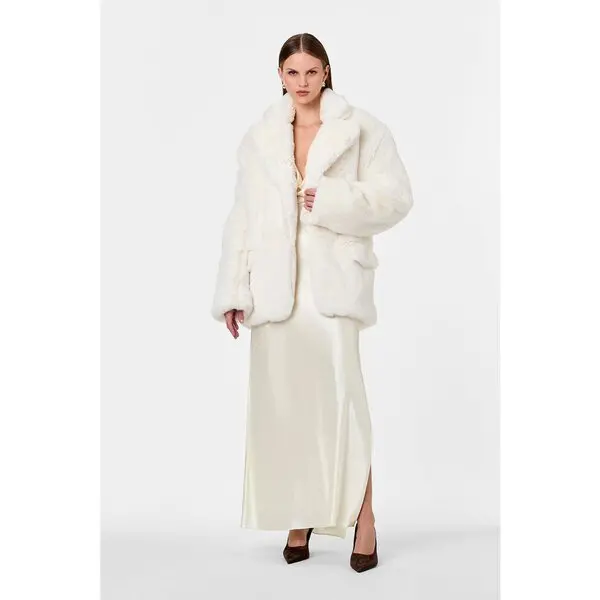 NICHOLAS Desiree Faux Fur Jacket - Ivory