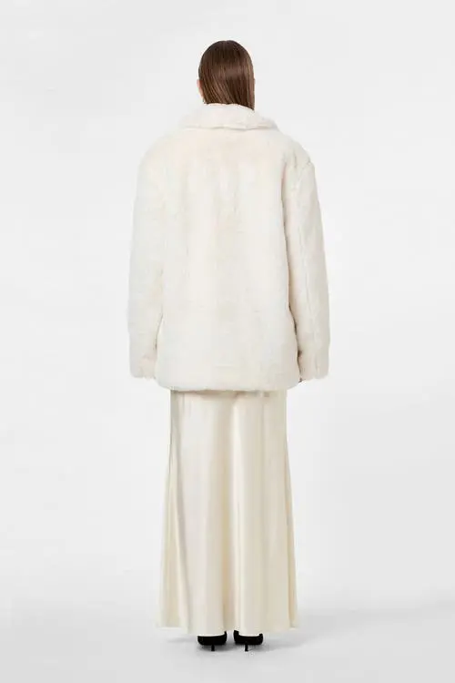 NICHOLAS Desiree Faux Fur Jacket - Ivory