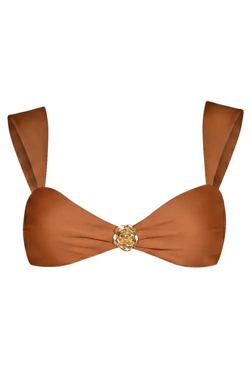 BRUNNA.CO Segara High-cut Recycled Bikini Top - Sienna Brown