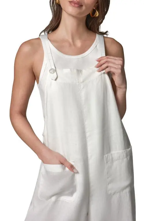 Donna Karan New York Linen Cropped Overalls