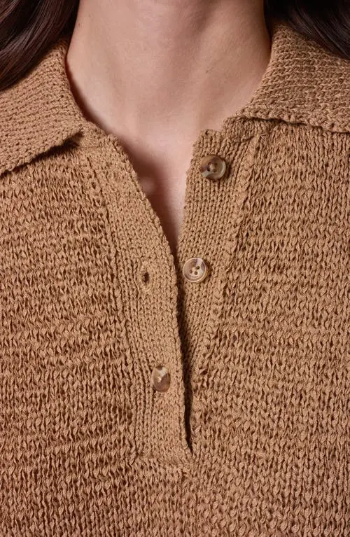 Donna Karan New York Sleeveless Knit Polo Sweater - Fawn