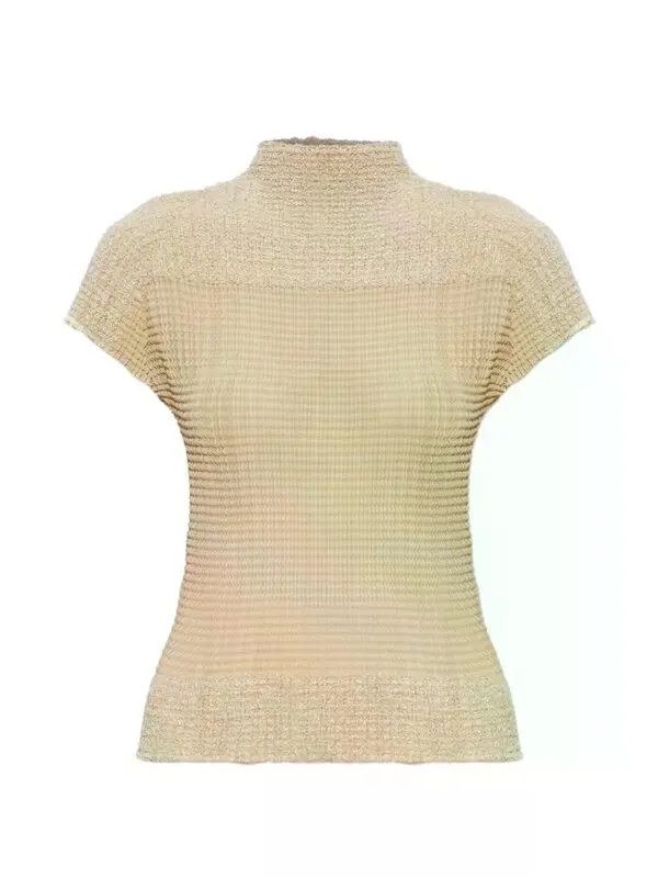 Issey Miyake Pleated Short-sleeve T-shirt - Neutrals