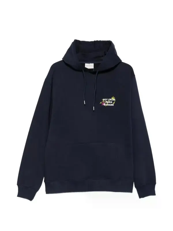 Drole De Monsieur Embroidered Hoodie - Blue