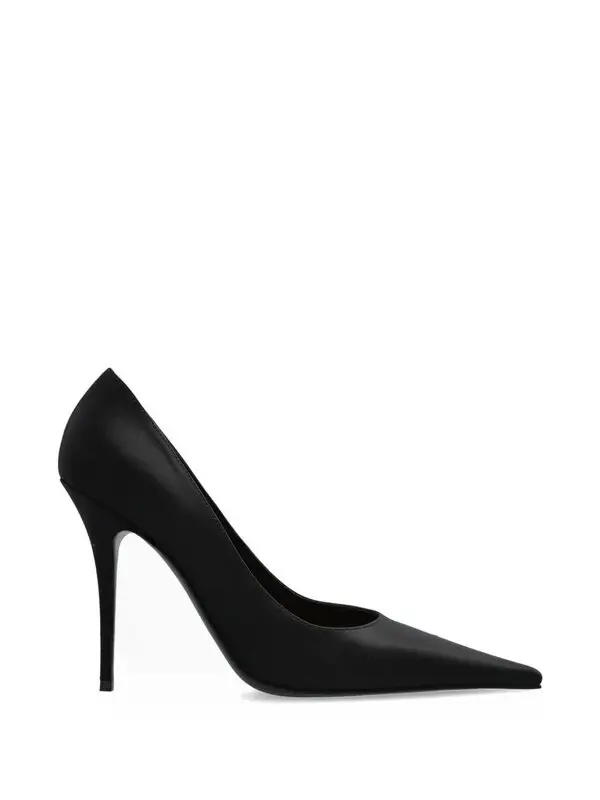 Amina Muaddi Barbara Satin Pumps - Black