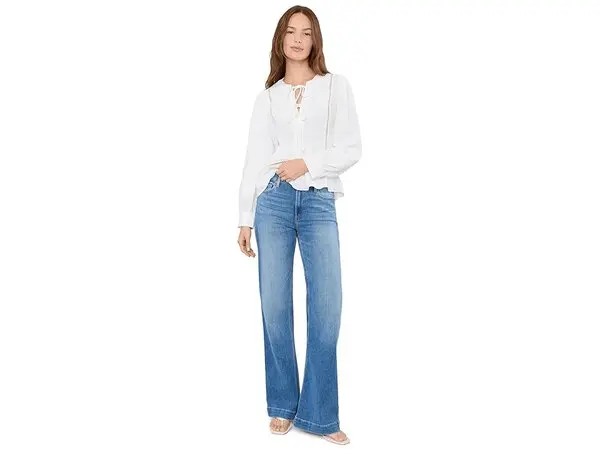 Vince Camuto Lace Yoke Tie Front Long Sleeve Blouse