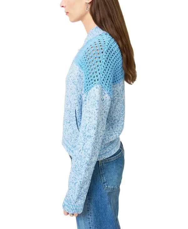 Central Park West Clover Mesh Sweater Bomber