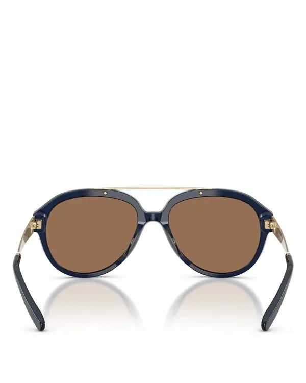 Tory Burch Aviator Sunglasses, 56mm - Dark Blue