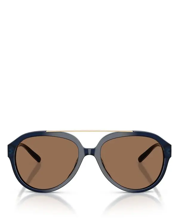 Tory Burch Aviator Sunglasses, 56mm - Dark Blue