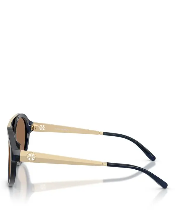 Tory Burch Aviator Sunglasses, 56mm - Dark Blue