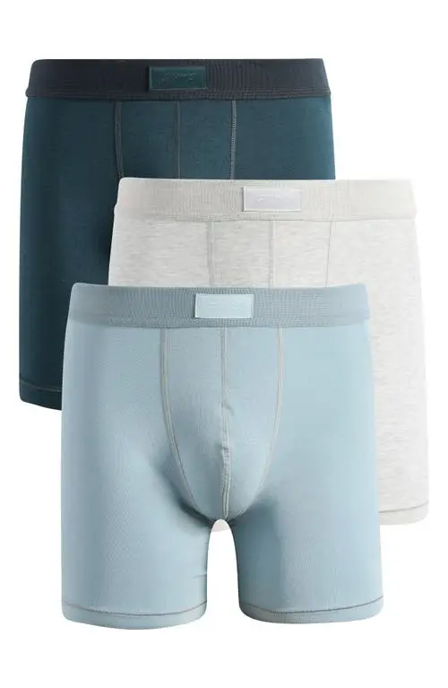 SKIMS 3-pack 5-inch Stretch Cotton & Modal Boxer Briefs - Verdant Multi