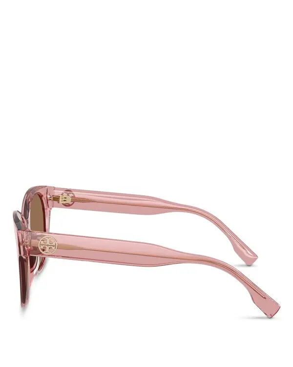 Tory Burch Round Frame Sunglasses, 54mm - Light Pink