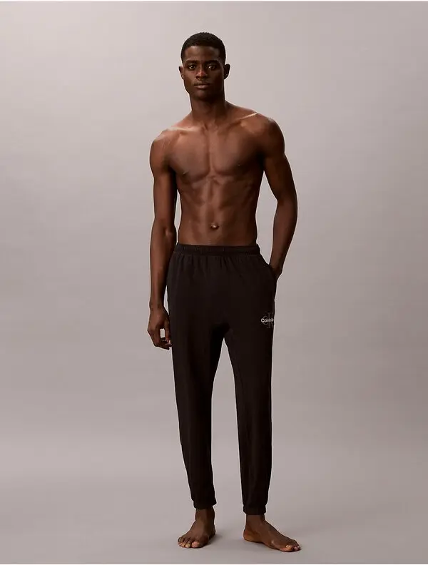 Calvin Klein Icon Cotton Stretch Monologo Sleep Joggers - Black
