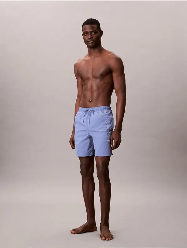 Calvin Klein Graphic Swim Shorts - Blue Tulip