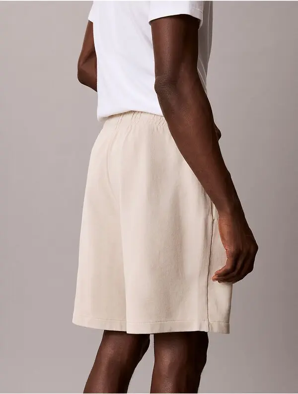Calvin Klein Terry Logo Graphic Pull-on Shorts - White Pepper