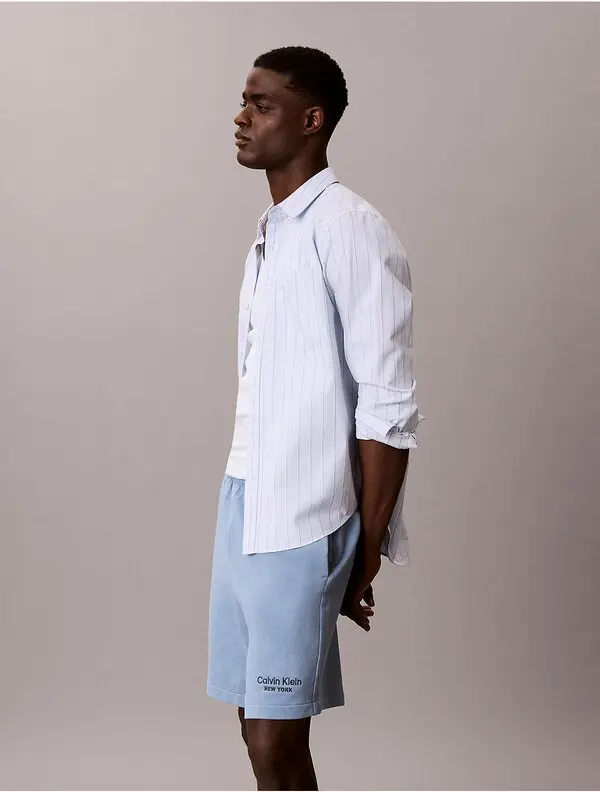 Calvin Klein Terry Logo Graphic Pull-on Shorts - Windward Blue