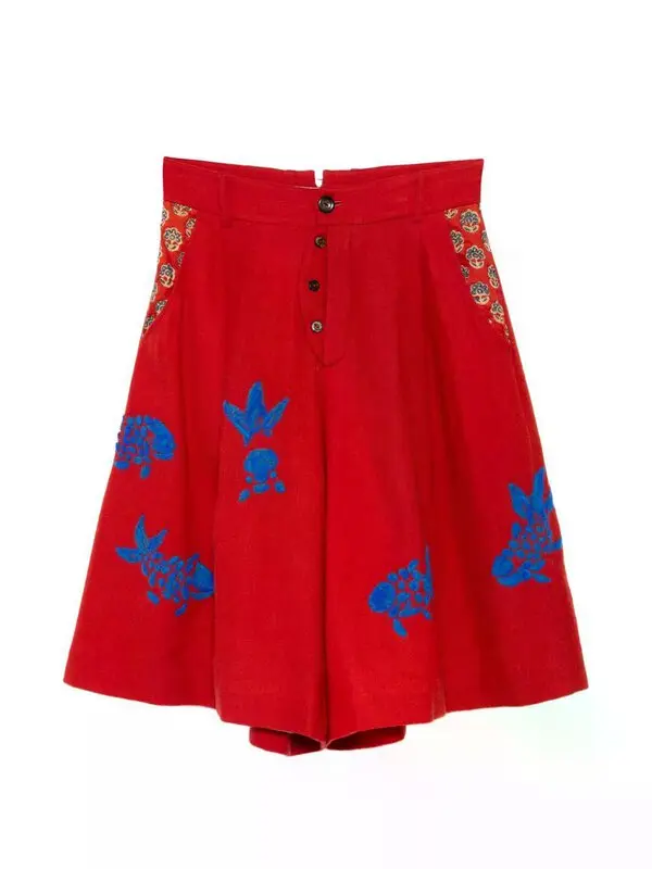 GG IN RED Embroidered Shorts