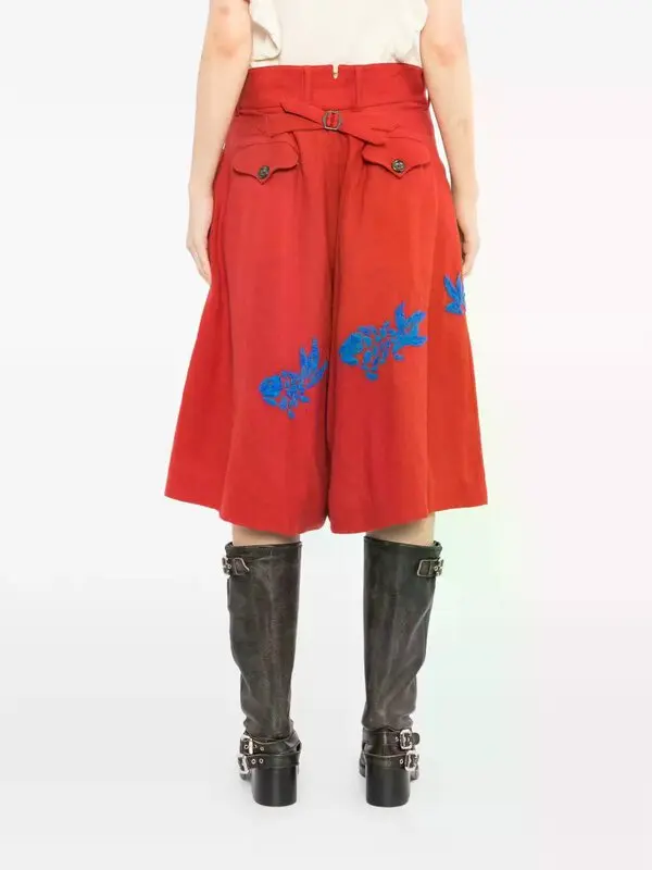GG IN RED Embroidered Shorts