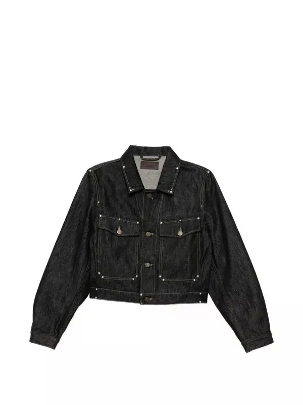 LEMAIRE Cropped Stud-embellished Denim Jacket - Blue