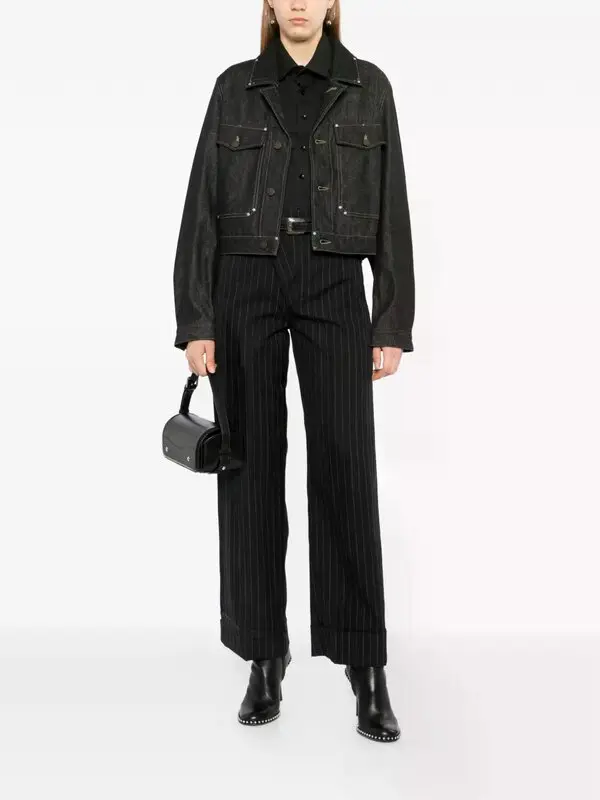 LEMAIRE Cropped Stud-embellished Denim Jacket