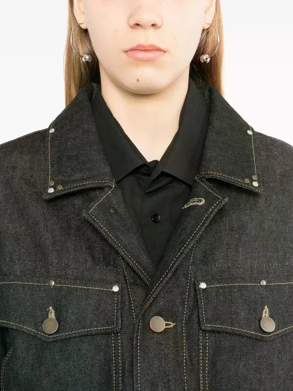LEMAIRE Cropped Stud-embellished Denim Jacket