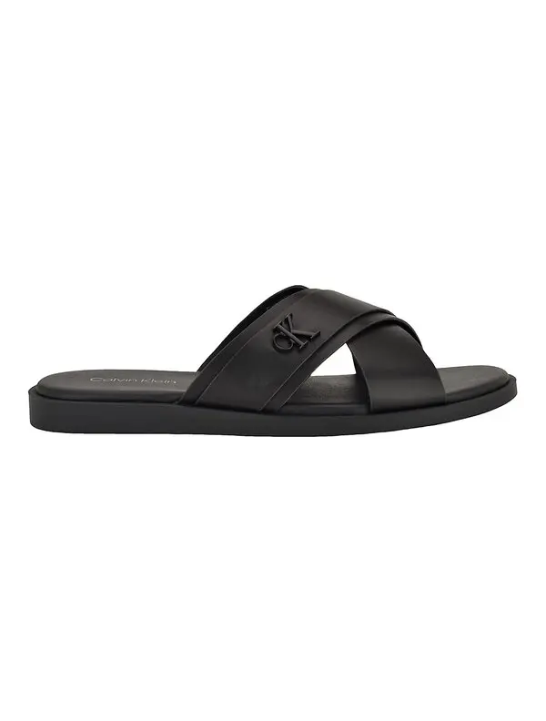 Calvin Klein Elern Slide Sandals With Monogram Detail