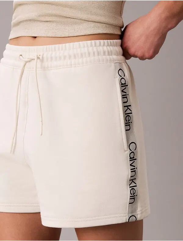 Calvin Klein Logo Tape Terry Shorts - Tofu