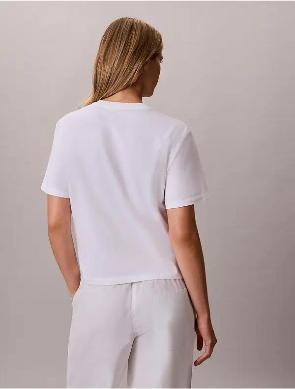 Calvin Klein Floral Logo Graphic Boxy T-shirt - Bright White