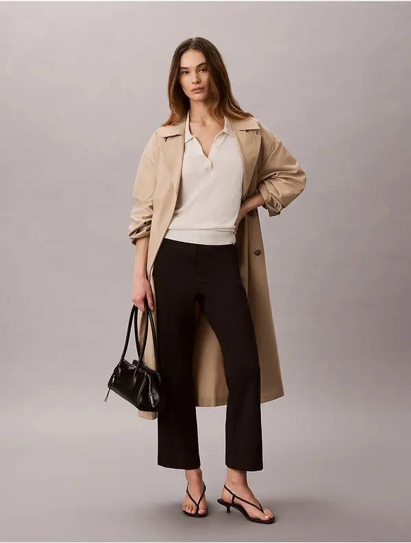 Calvin Klein Ponte Cropped Flared Pants - Black