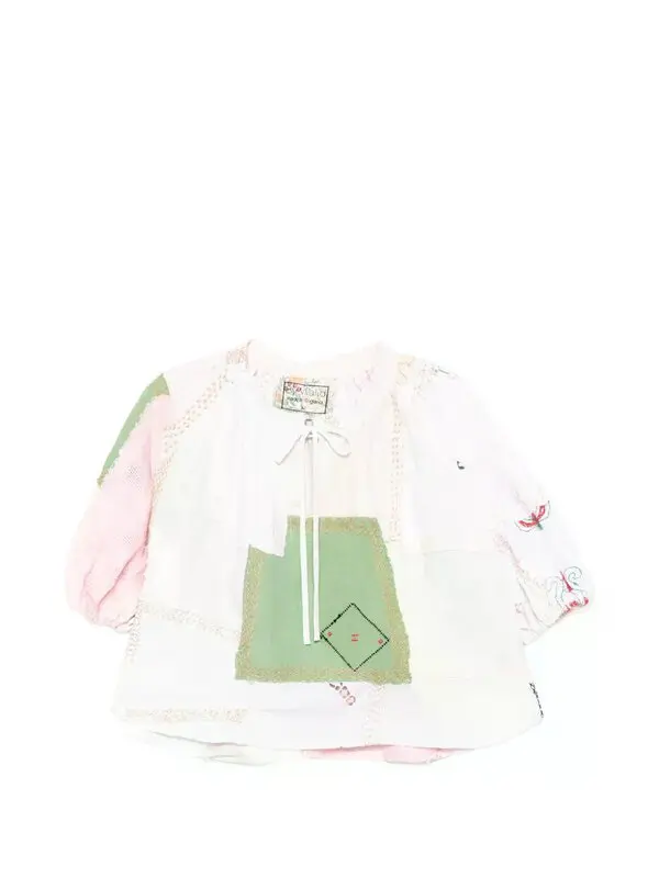 By Walid Patchwork Embroidered Blouse - Pink