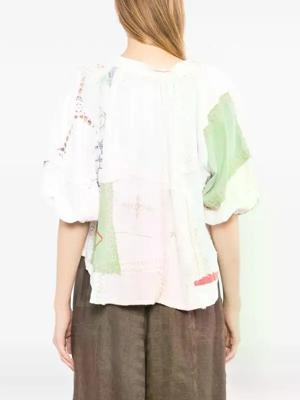 By Walid Patchwork Embroidered Blouse