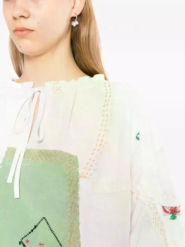 By Walid Patchwork Embroidered Blouse