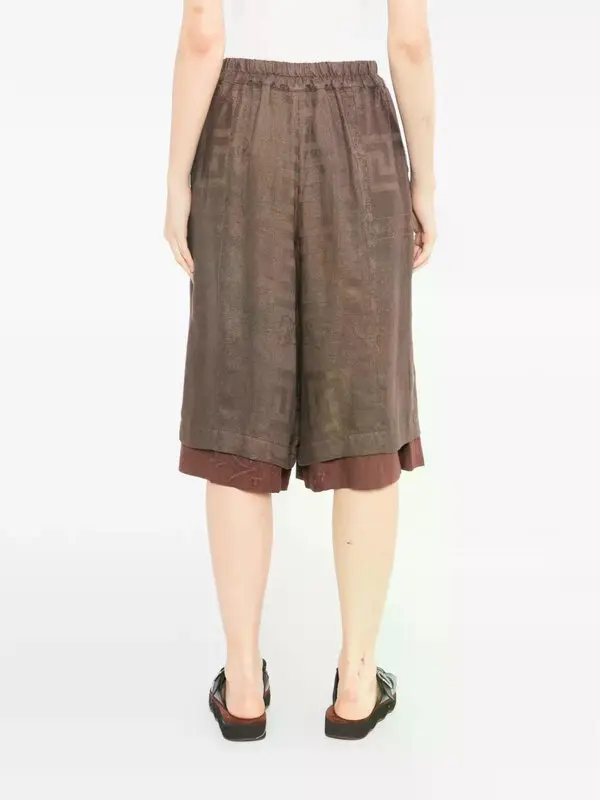 By Walid Layered Embroidered Shorts