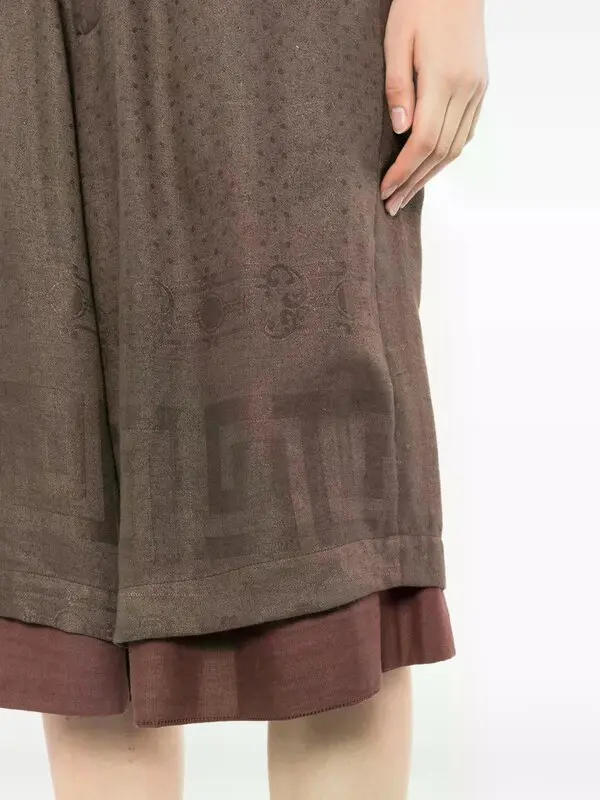 By Walid Layered Embroidered Shorts
