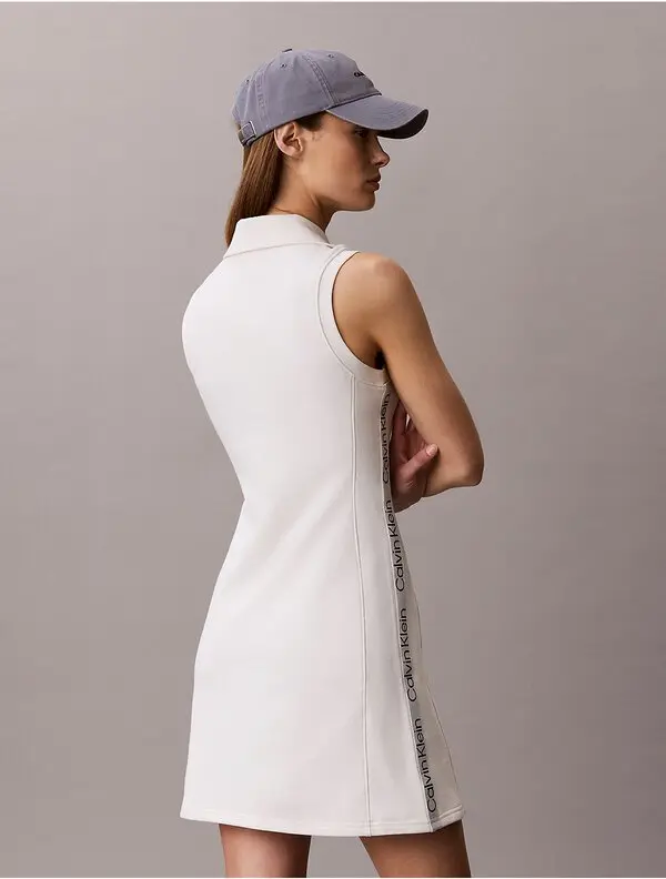 calvin klein sleeveless fit and flare dress Calvin Klein Women's Sleeveless Belted Striped Fit-and-Flare Dress