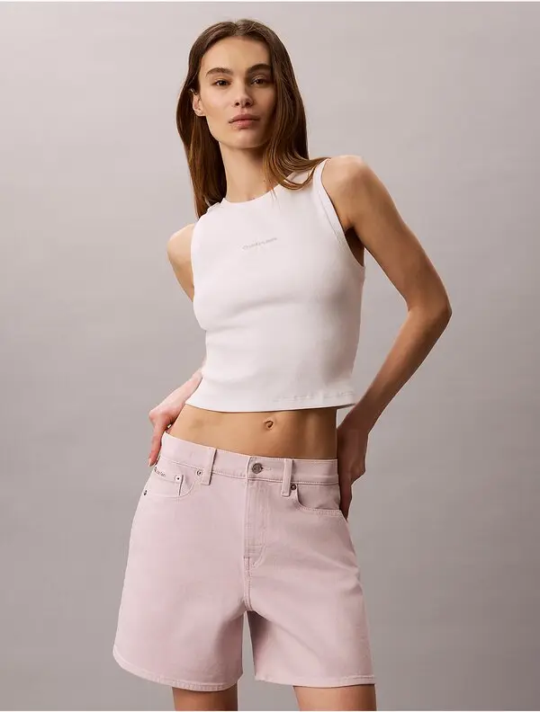 Calvin Klein Garment-dyed High Rise A-line Shorts