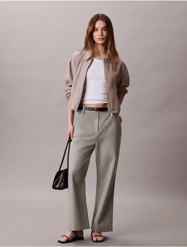 Calvin Klein Tailored Wide Leg Pants - Shadow