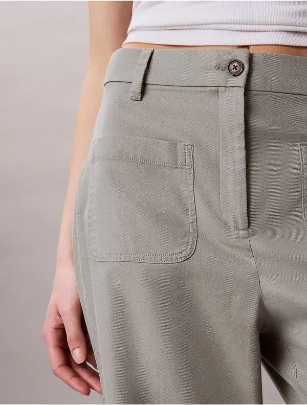 Calvin Klein Tailored Wide Leg Pants - Shadow