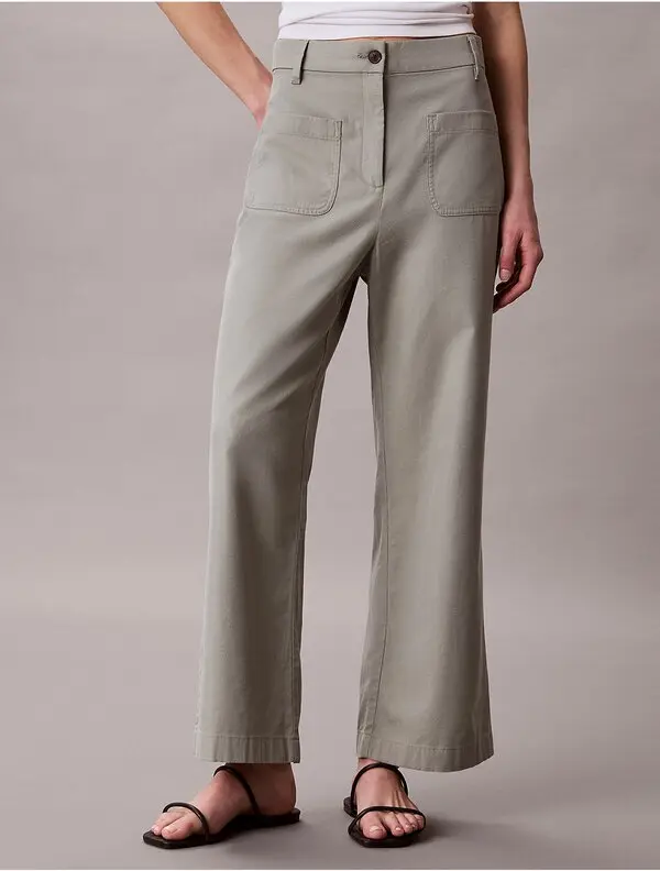 Calvin Klein Tailored Wide Leg Pants - Shadow