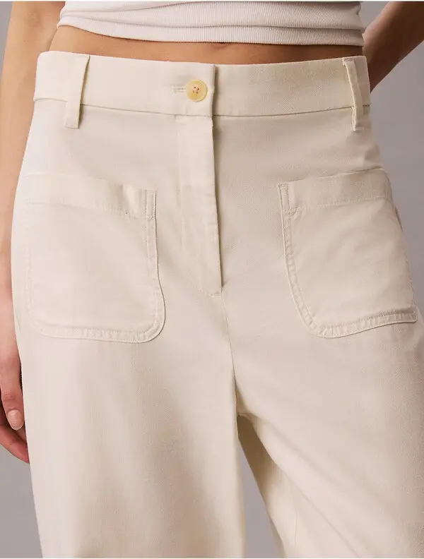 Calvin Klein Marcy Twill Wide Leg Pants - Tofu