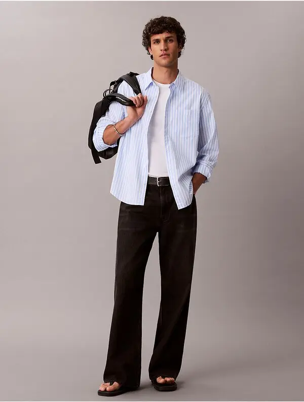 Calvin Klein Yarn-dyed Stripe Washed Poplin Shirt