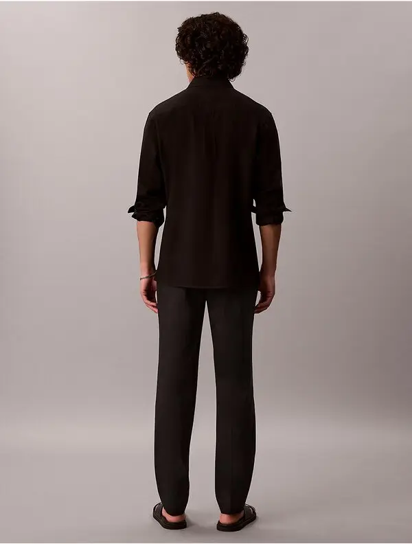 Calvin Klein Linen Blend Slim Pants - Black