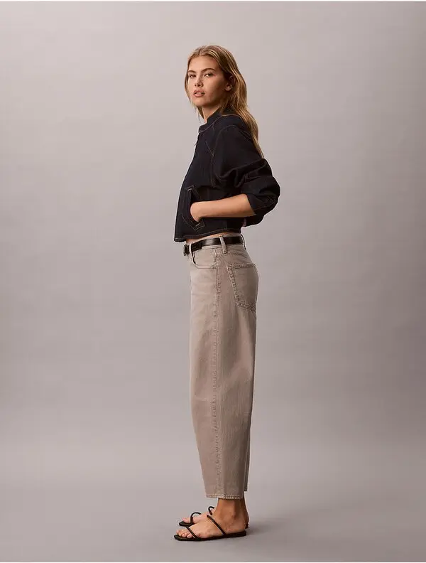 Calvin Klein Cropped Barrel Jeans - Grey Sage