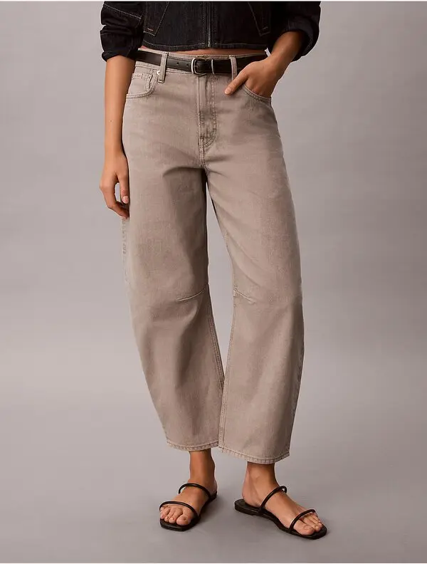 Calvin Klein Cropped Barrel Jeans - Grey Sage