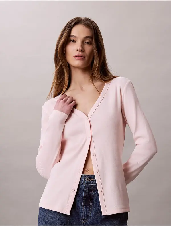 Calvin Klein Ribbed Slim Fit Cardigan