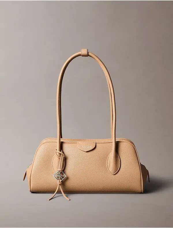 Calvin Klein Emblem Logo Shoulder Bag - Tannin