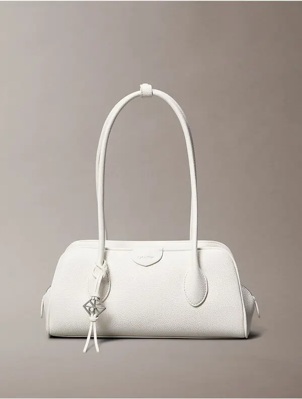 Calvin Klein Emblem Logo Shoulder Bag - White Alyssum