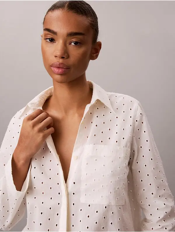 Calvin Klein Broderie Anglaise Cotton Shirt