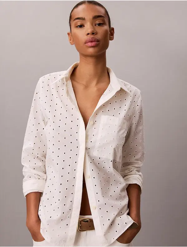 Calvin Klein Broderie Anglaise Cotton Shirt