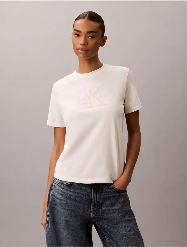 Calvin Klein Monologo Graphic T-shirt - Tofu